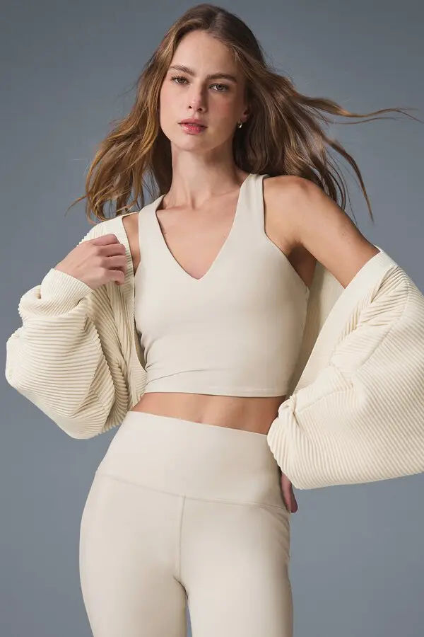 Alo Yoga Denim Knit Shawl - Oat Milk/Ivory | Editorialist